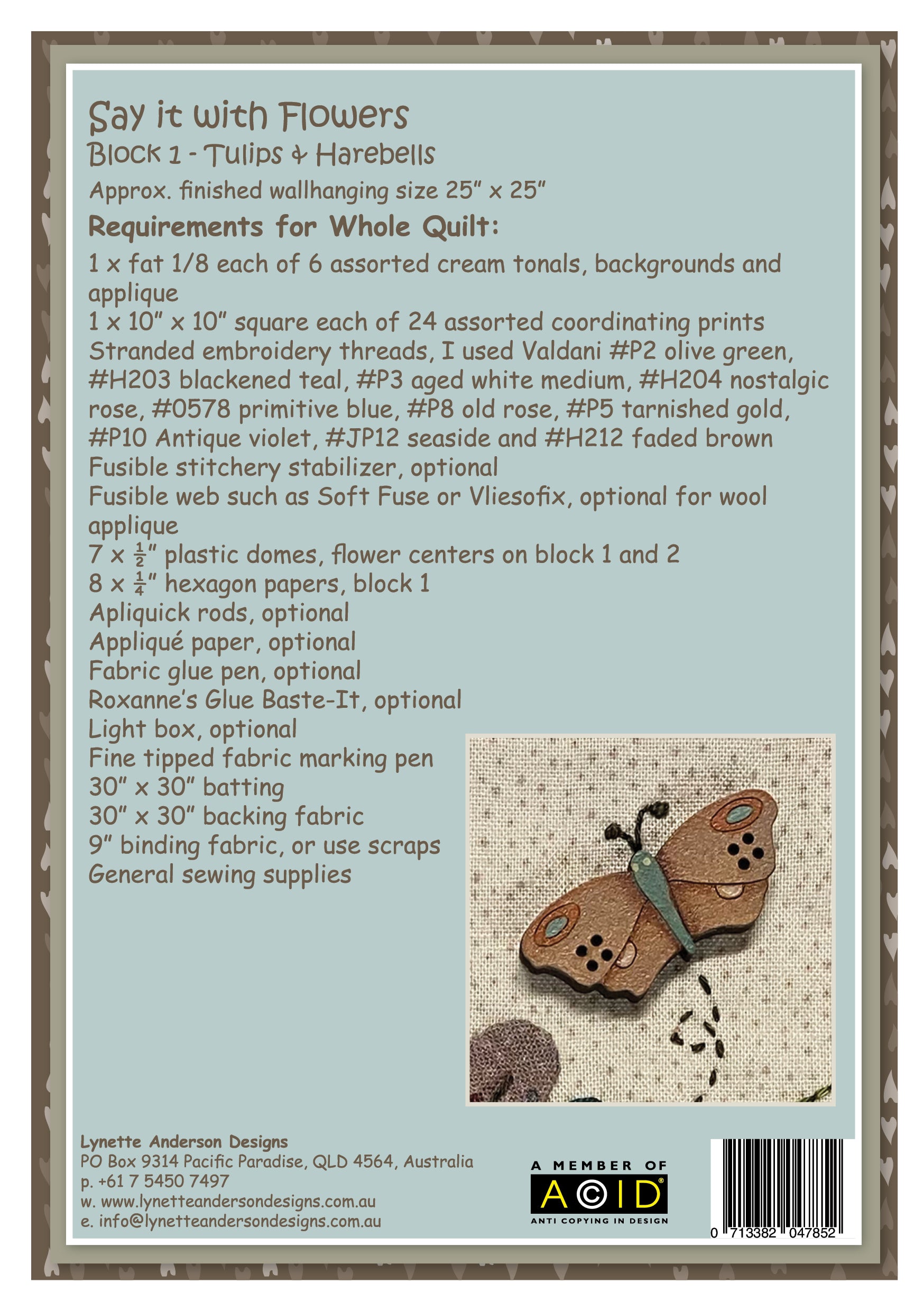 Say it with Flowers - Pattern Set with Hand Painted Buttons – Lynette ...