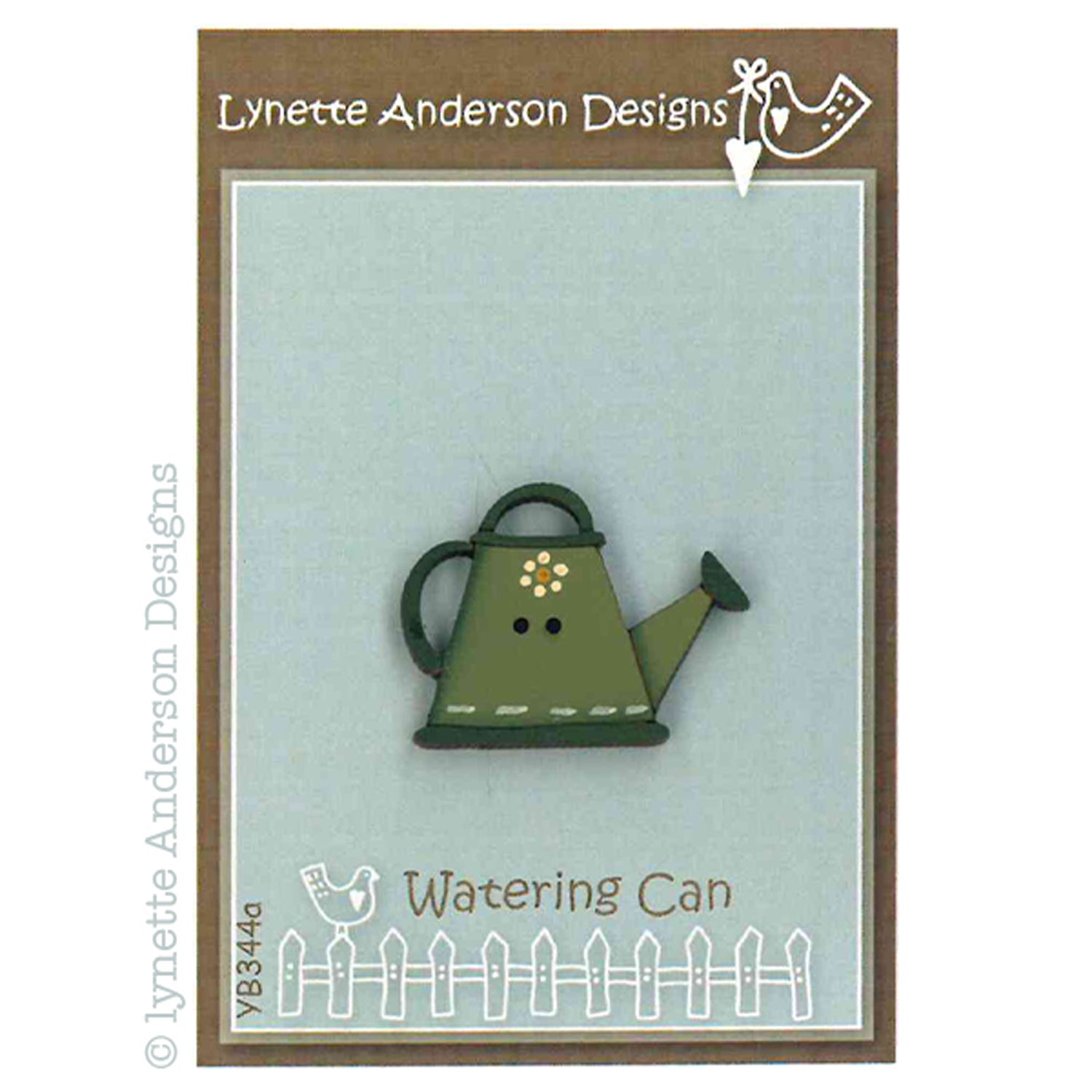 Green Watering Can Button – Lynette Anderson Designs